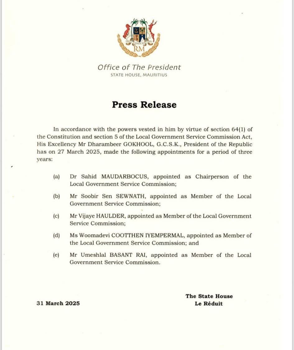 Local Government Service Commission : Une nouvelle équipe nommée || MNews